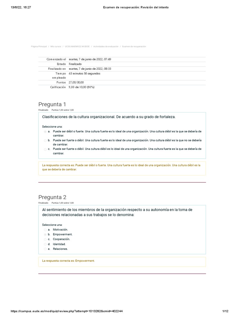 Examen de Recuperación - 22 | PDF