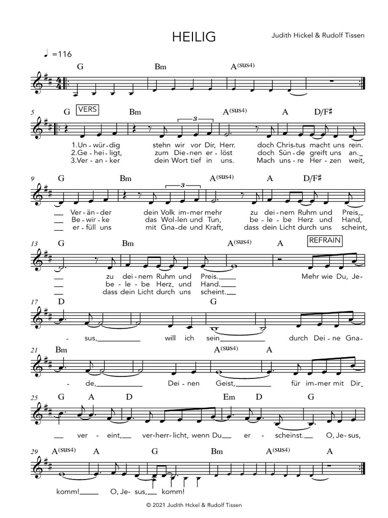 Heilig Lead Sheet | PDF