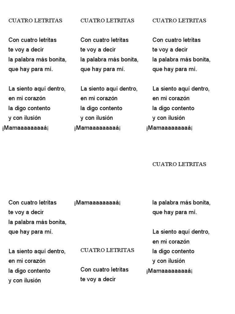 Cuatro Letritas | PDF
