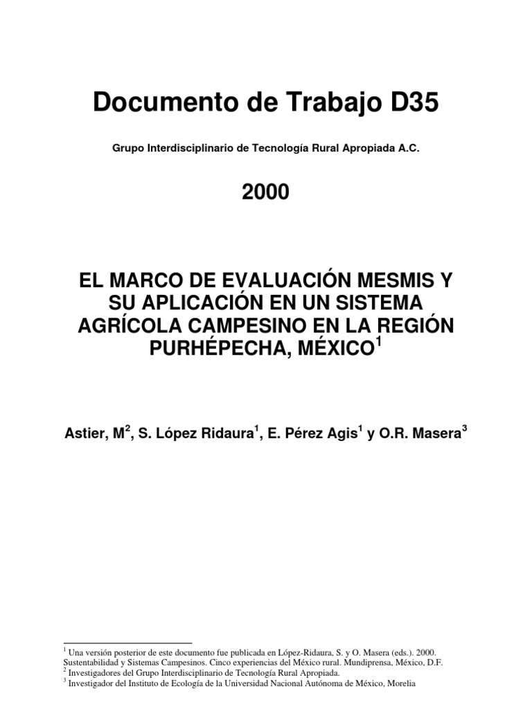 Aplicacion Mesmis | PDF | Agricultura | Sustentabilidad