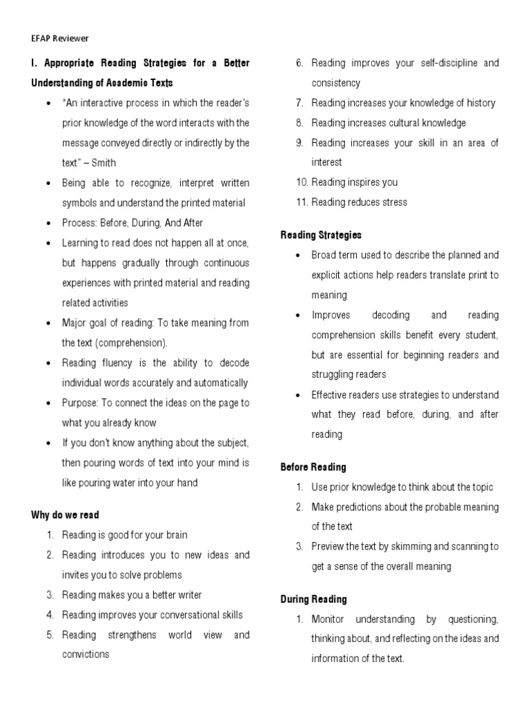 EFAP | PDF | Reading Comprehension | Science
