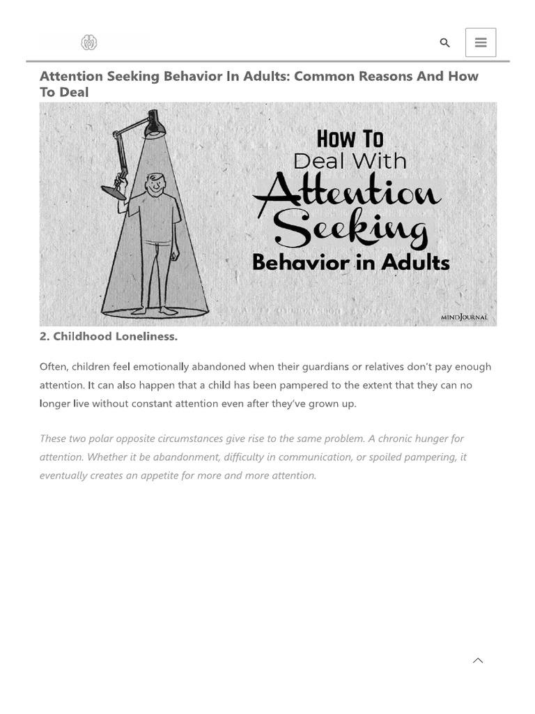 Psychology of Adult Attention-Seeking | PDF | Psychology