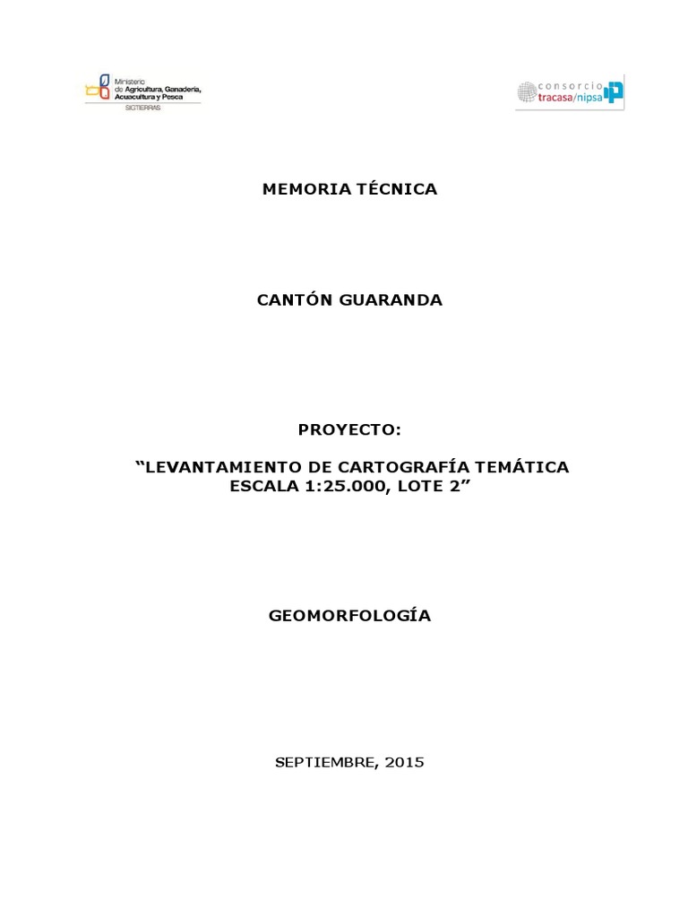 Cartografía Geomorfológica Guaranda | PDF | Geomorfología | Mapa