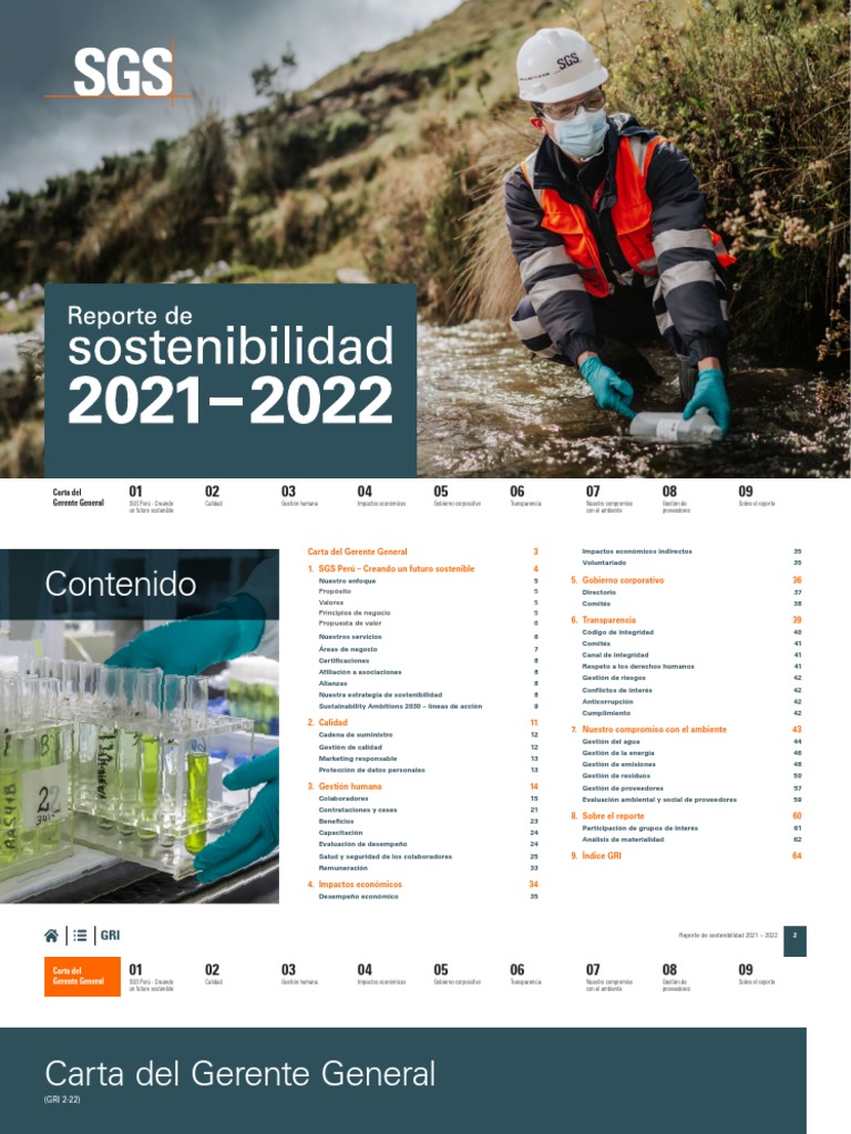 Reporte Sostenibilidad SGS Peru 20212022 | PDF