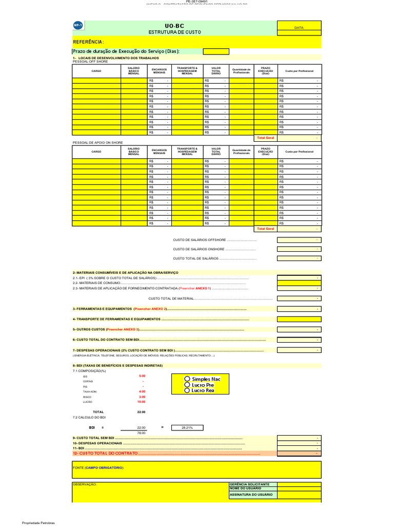 Planilha Modelo de DFP | PDF | Economias