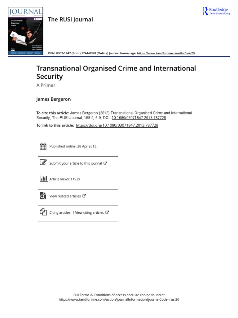 Transnational Organised Crime and International Security | PDF | Organized Crime | Crimes