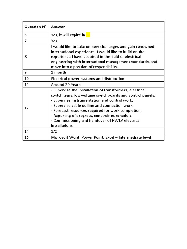 Electrical Engineering Career Goals | PDF