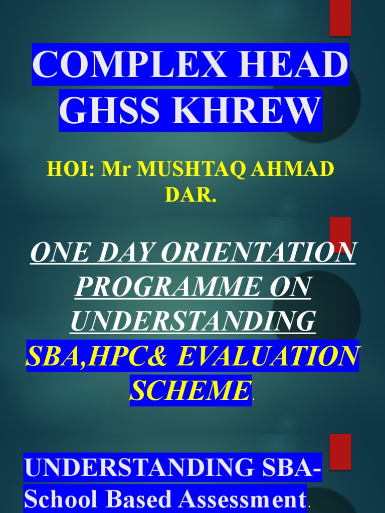 UNDERSTANDING SBA-School Based Assessment | PDF