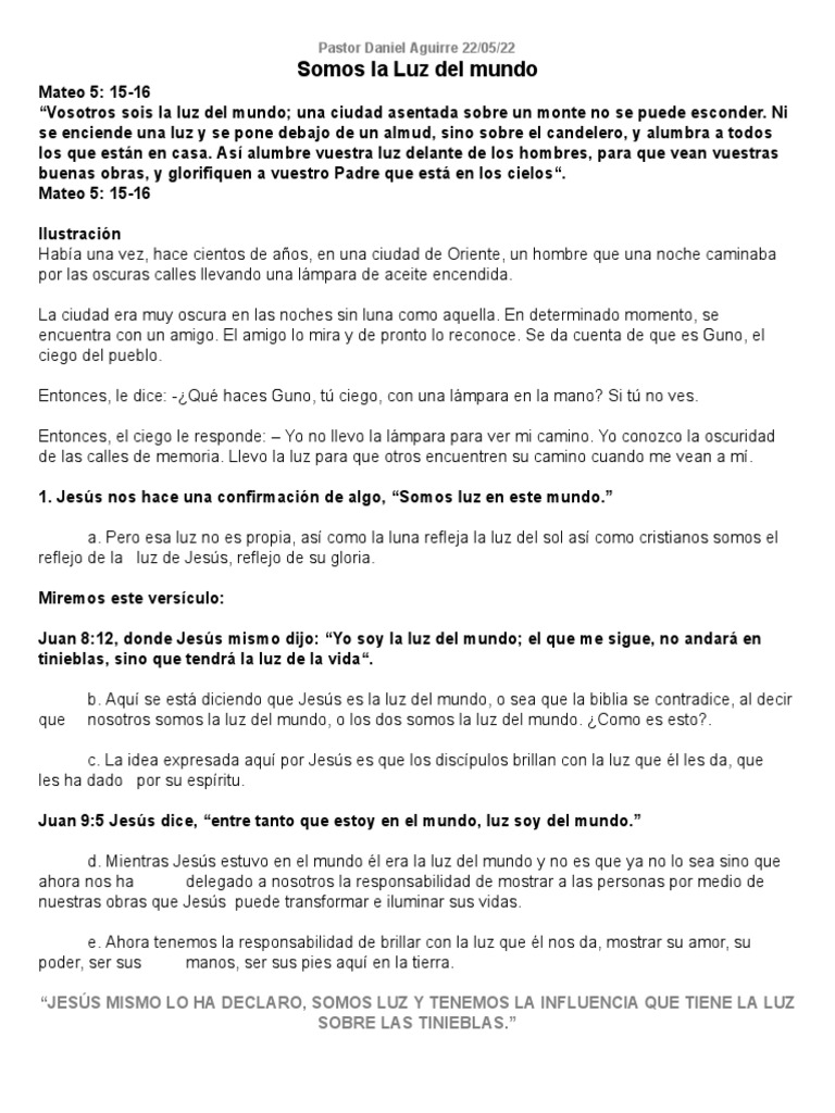 Somos La Luz Del Mundo | PDF | Creencia religiosa y doctrina | Teología