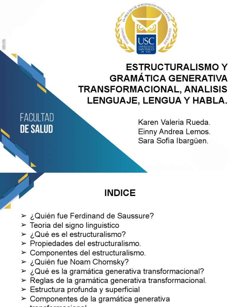 Estruturalismo y Gramatica Generativa Transformacional, Analisis Del ...
