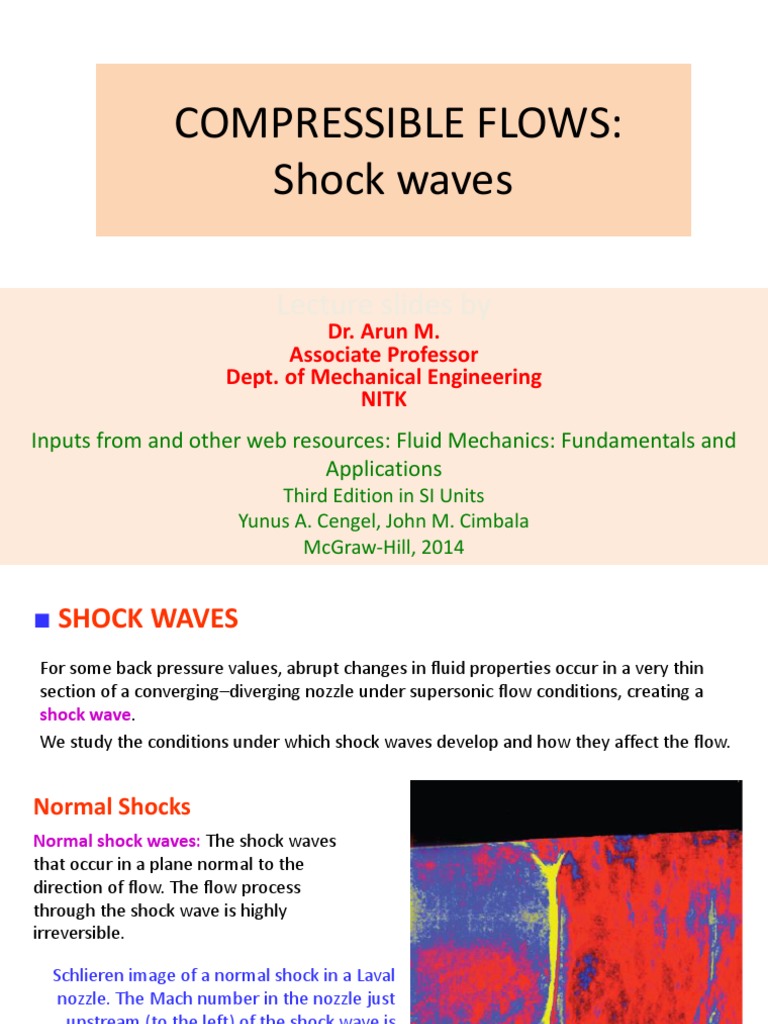 COMPRESSIBLE FLOWS-Lecture 5 - Dr. Arun | PDF | Shock Wave | Fluid Dynamics