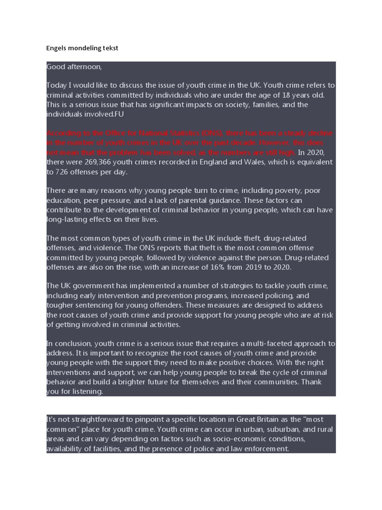 Engels Mondeling Tekst | PDF