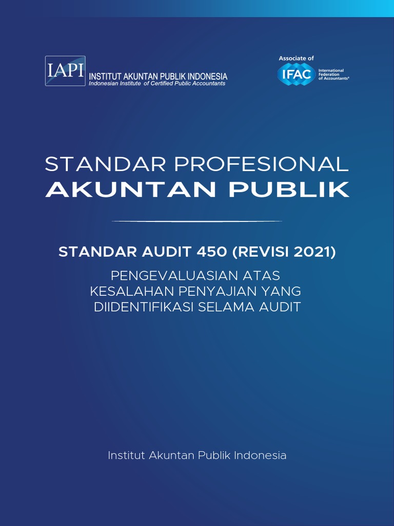 SA 450 (Revisi 2021) - Evaluasi Atas Kesalahan Penyajian Selama Audit | PDF