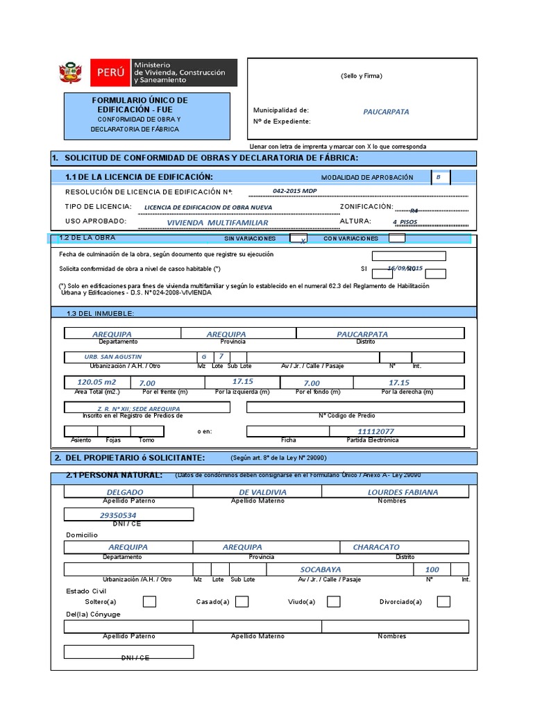 Fue Tipo F-9 FSS - Ri - Paucarpata | PDF