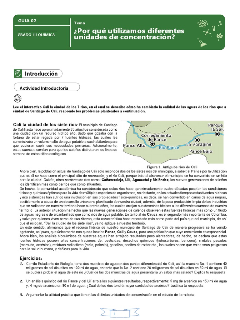 Guia 02 Soluciones 11 - 2023 | PDF | Concentración | Solubilidad