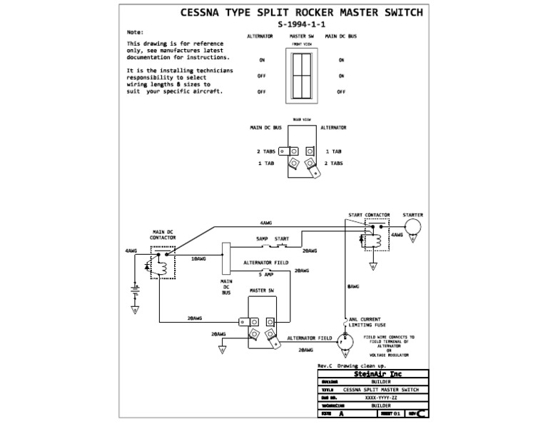 Cessna Split Master Switch Rev.c | PDF