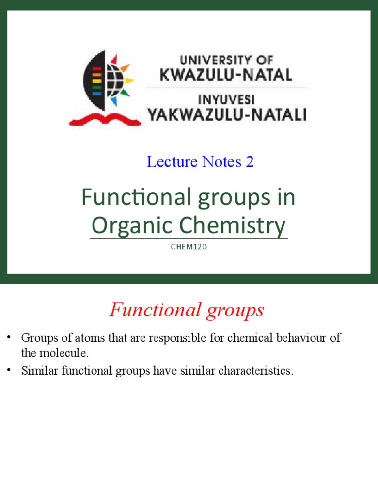 Functional Groups in Org Chem Lecture Note 2 | PDF