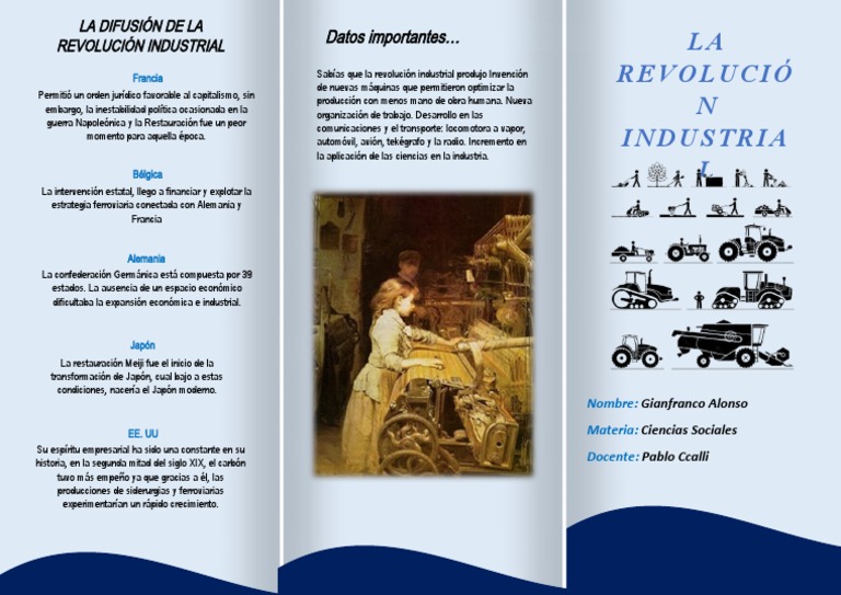 Triptico de Sociales Leonardo Parte 1 | PDF | Revolución industrial | Economias