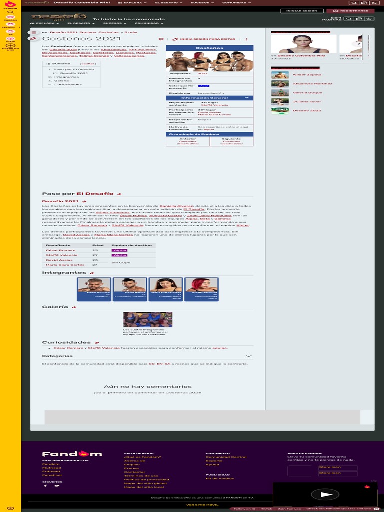 Costeños 2021 Desafío Colombia Wiki Fandom | PDF