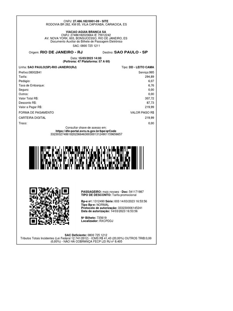Documento Fiscal DABPe Maic Novaes 10000093746565 1678823636901 | PDF ...