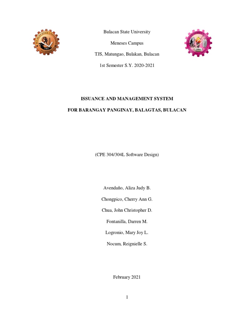 Sample Documentation Software Design | PDF