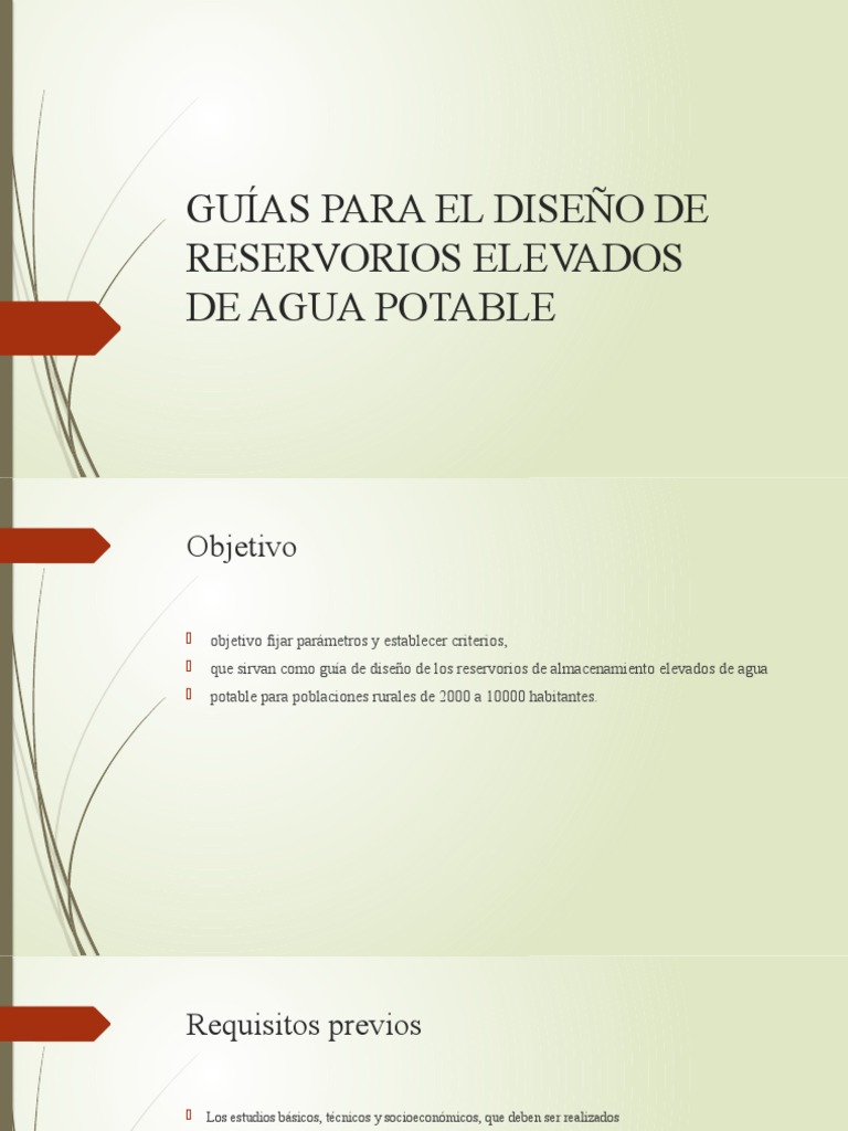 Guías Para El Diseño de Reservorios Elevados | PDF | Reservorio | Agua