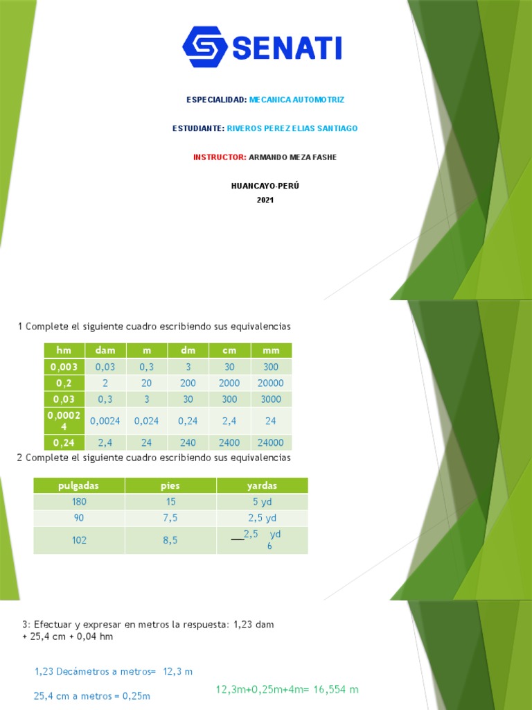 EJERCICIOS DE MATEMATICA Unidad 12 | PDF | Pulgada | Unidades de medida