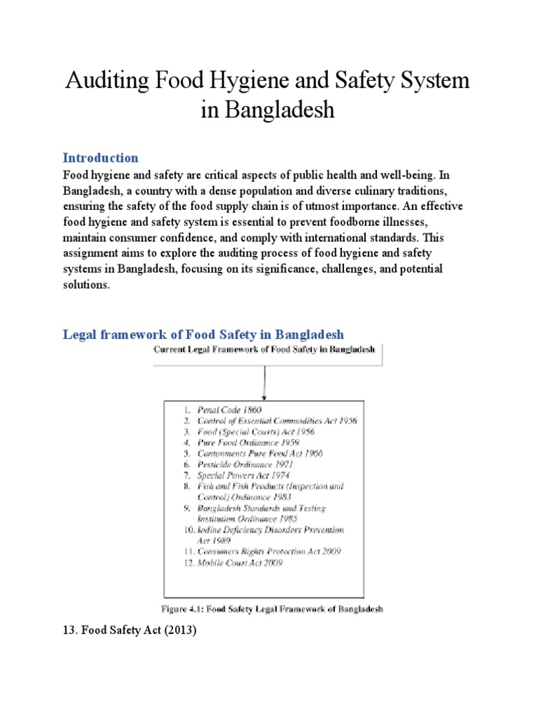 Auditing Food Hygiene and Safety System in Bangladesh | Download Free PDF | Audit | Food Safety