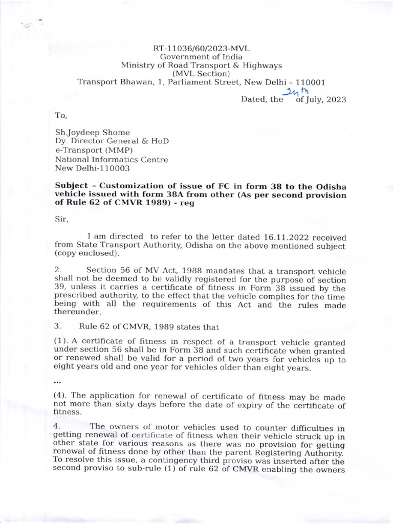 RT-11036-60-2023-MVL Dated 24-07-2023001 | PDF | Transport | Government