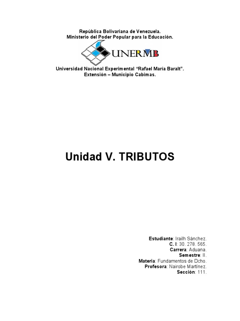 Unidad V Tributos | PDF | Impuestos | Justicia
