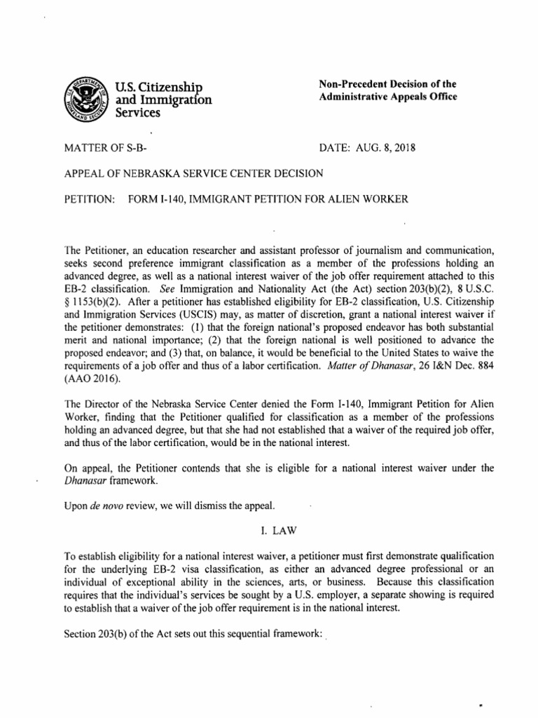 See Immigration and Nationality Act (The Act) Section 203 (B) (2), 8 U ...