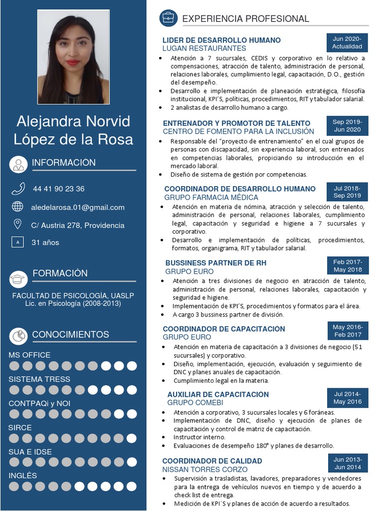 CV Alejandra Norvid Lopez de La Rosa | PDF