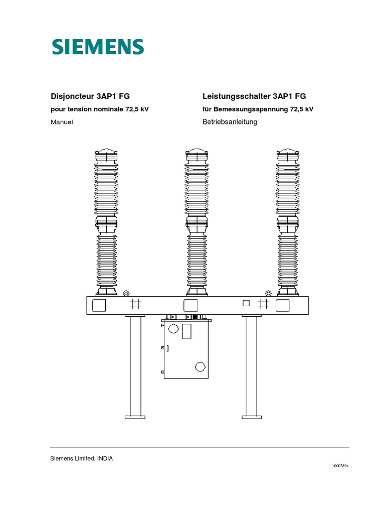72.5kV 3AP1 FG 31.5ka Manual-French | PDF