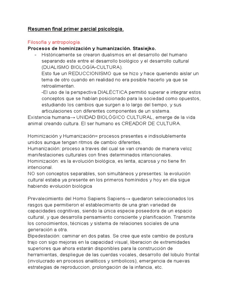 Resumen Psicologia 1y2 | PDF | Mente | Mente inconsciente