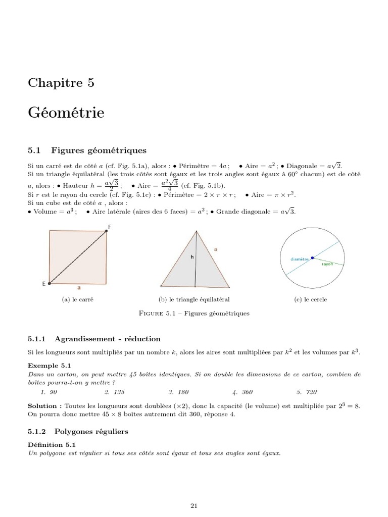Propriétés des figures géométriques | PDF | Triangle | Zone