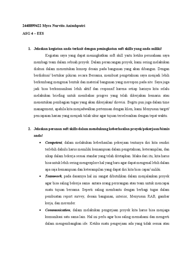 Myra Nurvita - ASSIGNMENT BULAN 4-EES-IN | PDF