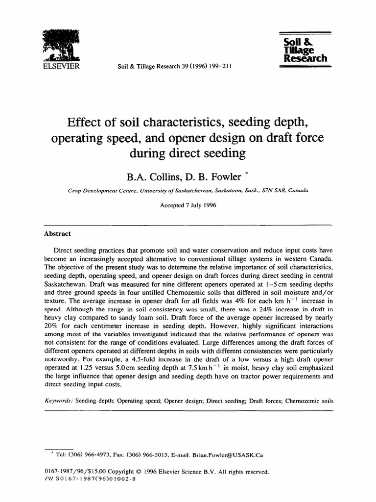 Collins & Fowler 1996 - Effect of soil characteristics... | PDF