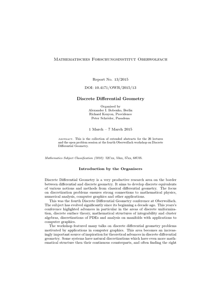 Discrete Differential Geometry | PDF