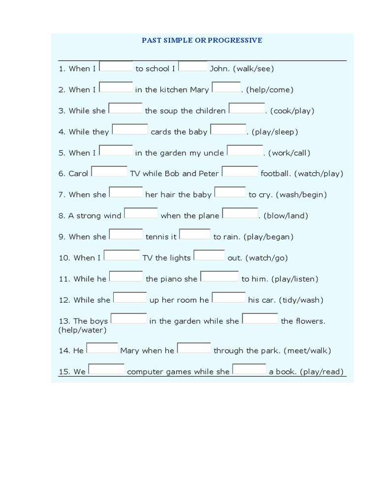 Past Simple vs. Progressive Quiz | PDF