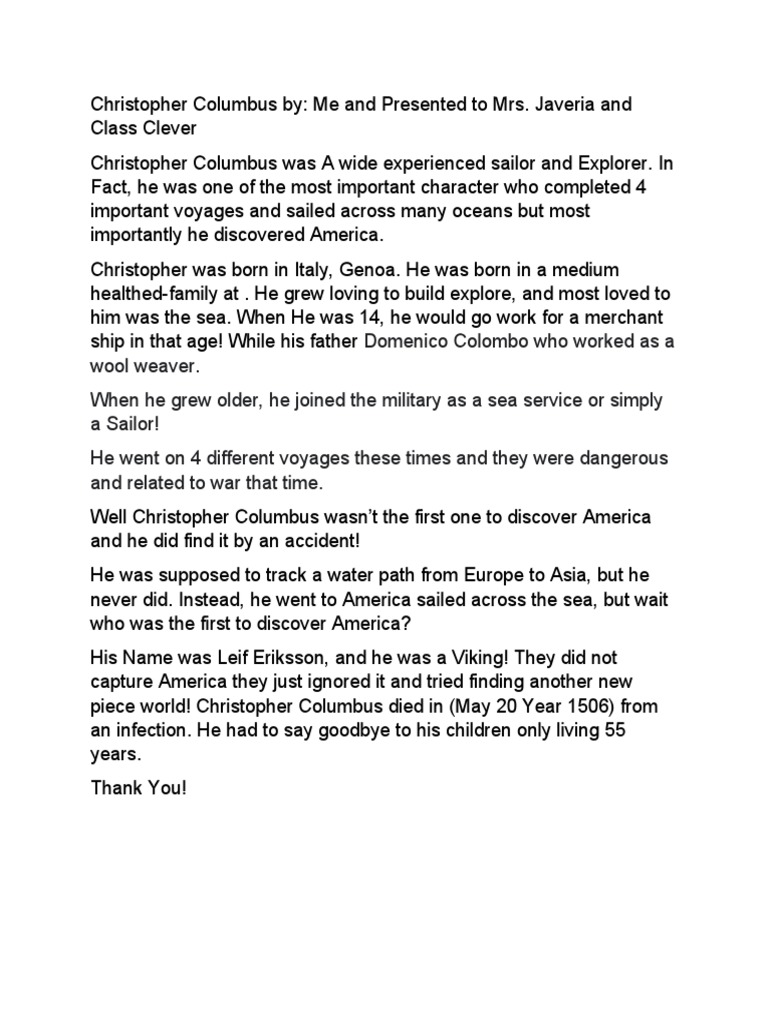 Christopher Colmbus | PDF | History