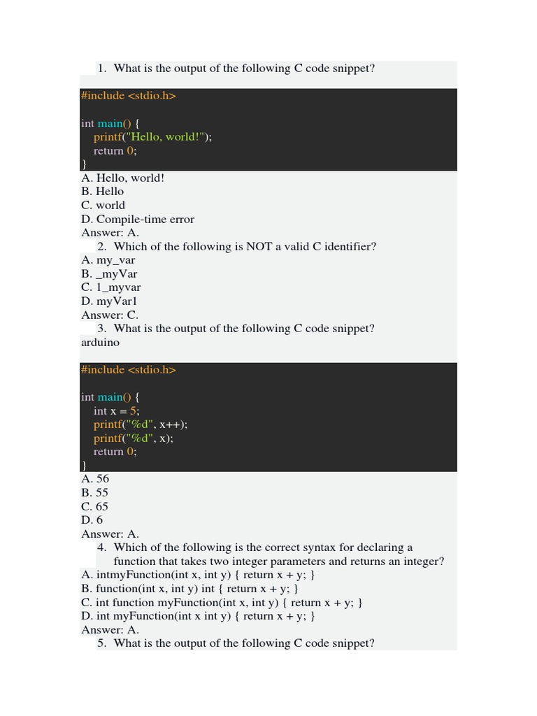 Test Bank 1 Pdf Pointer Computer Programming C Programming Language