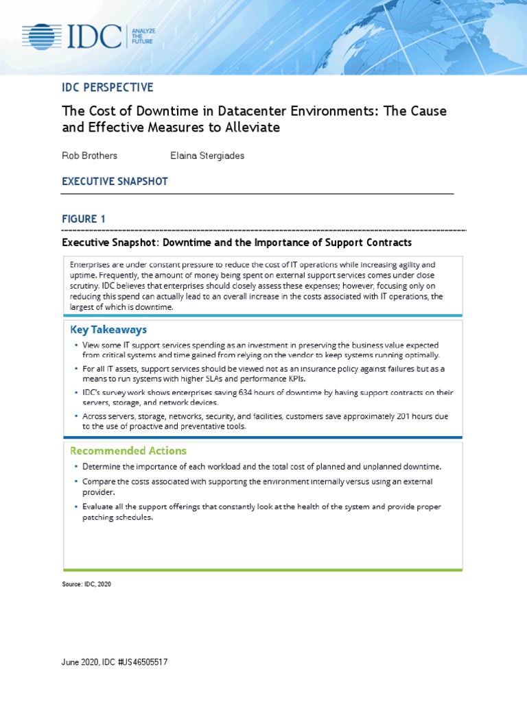 Costo de Tiempo de Inactividad IDC | PDF | Business | Economies