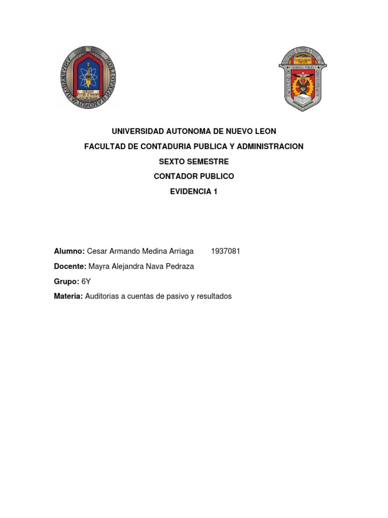 Evidencia 1 (Auditoria) | PDF | Contabilidad | Business