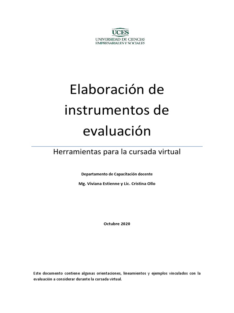 Elaboracion de Instrumentos de Evaluacion | PDF | Evaluación | Enseñando