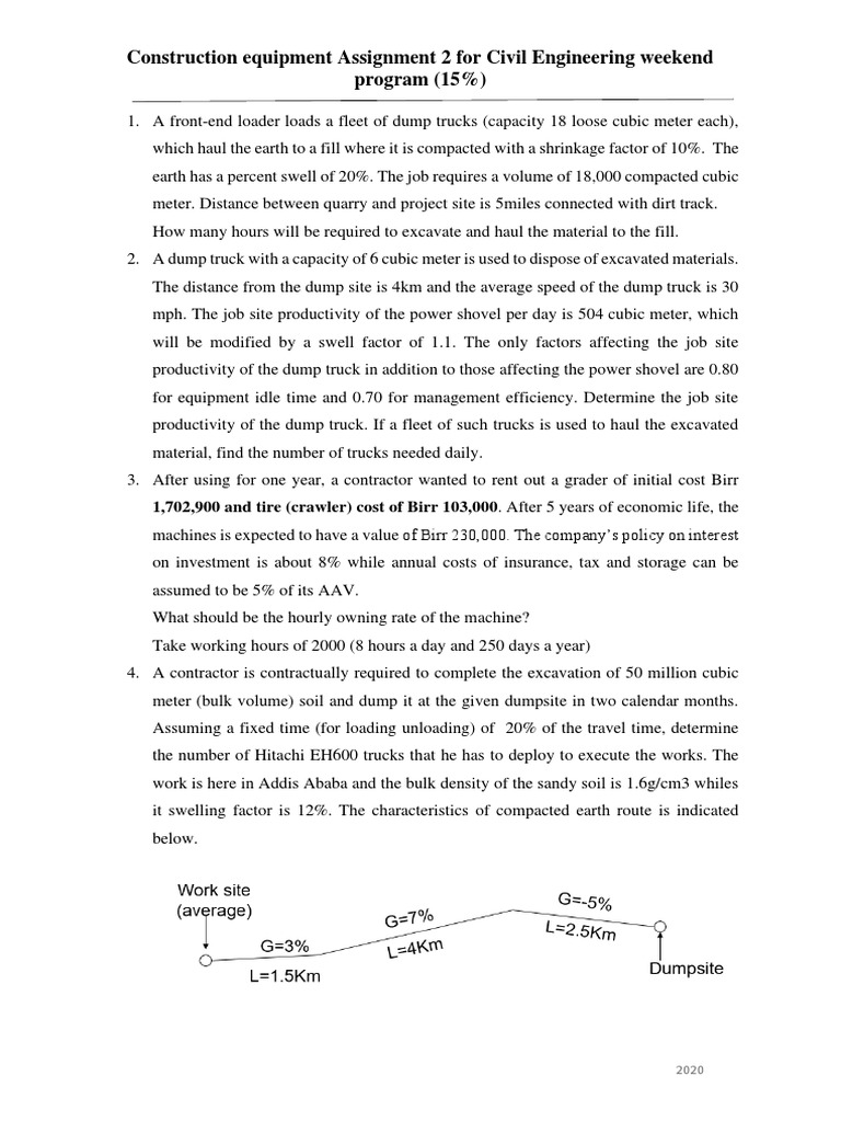 Civil Engineering Equipment Assignment 2 | PDF | Science & Mathematics