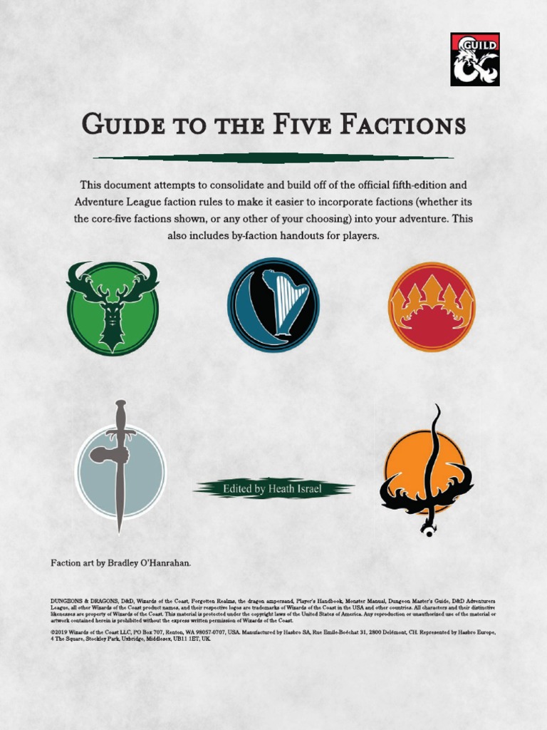 Guide To The Five Factions v10 | PDF | Wizards Of The Coast | Dungeons ... Guide To The Five Factions v10 | PDF | Wizards Of The Coast | Dungeons ...