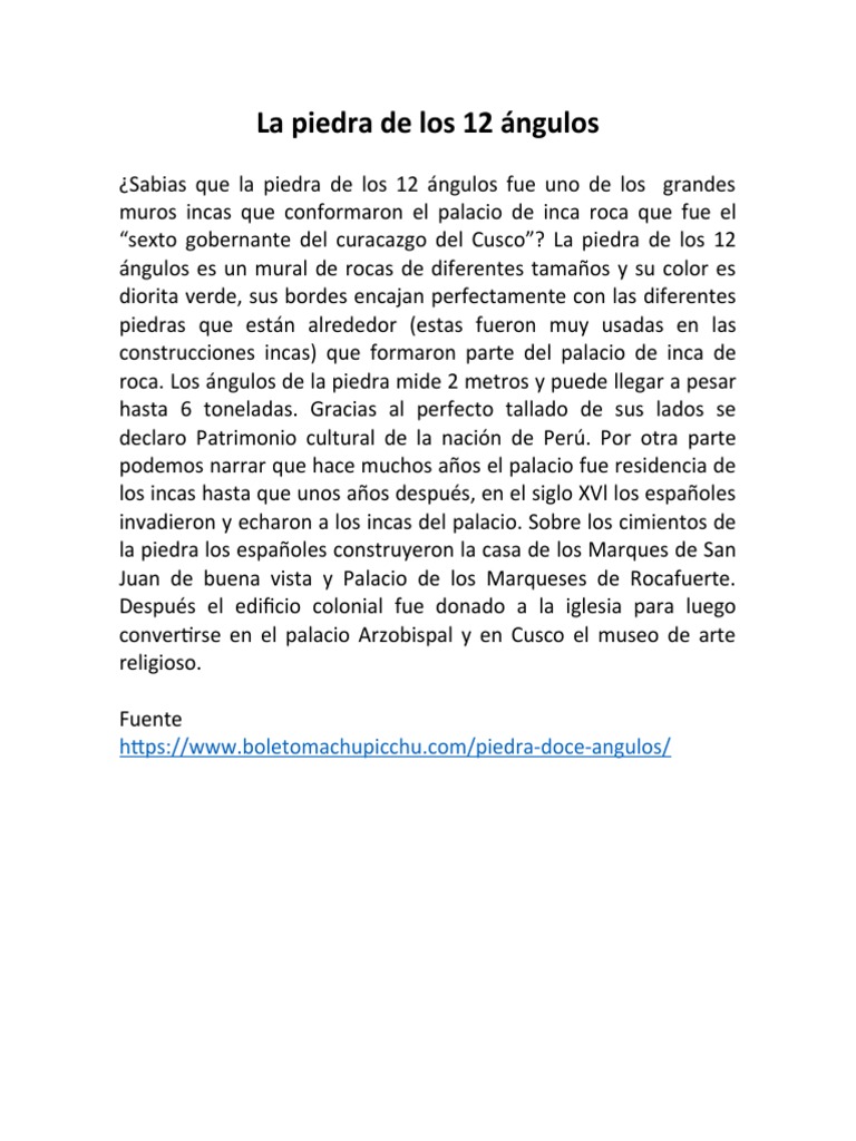 La Piedra de Los 12 Ángulos | PDF