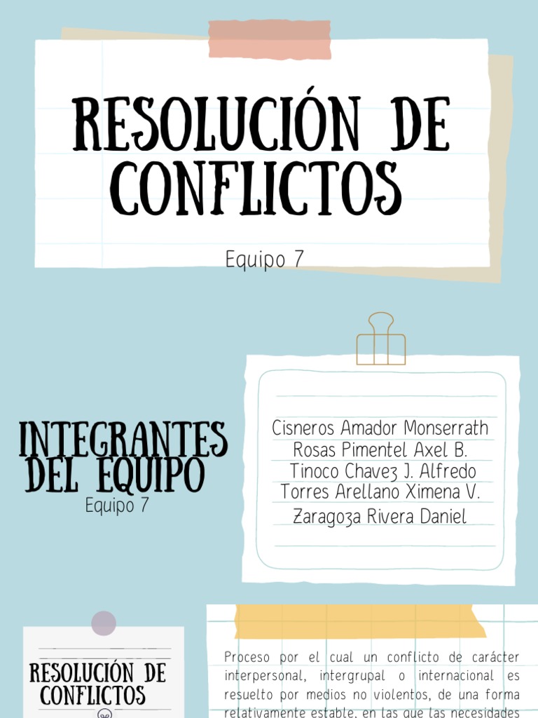 Resolución de Conflictos - Equipo 7 | PDF | Conflicto (proceso) | Negociación