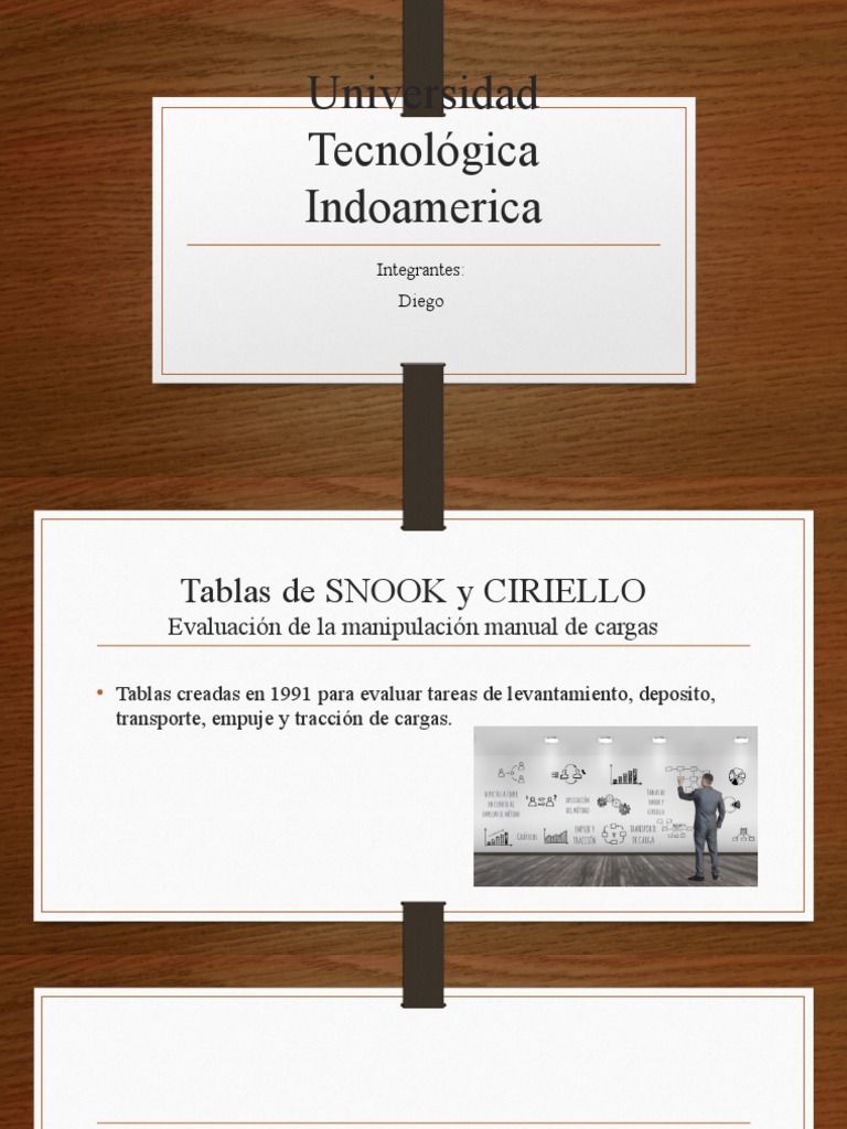 Tablas de Snook y Ciriello | PDF