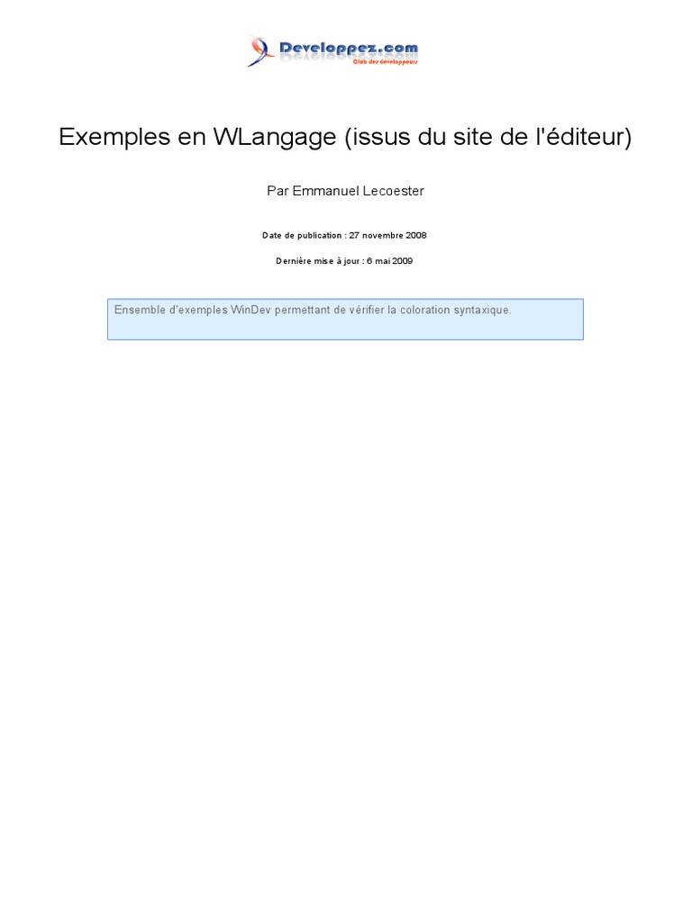 Exemples Sources Windev | PDF | Computers